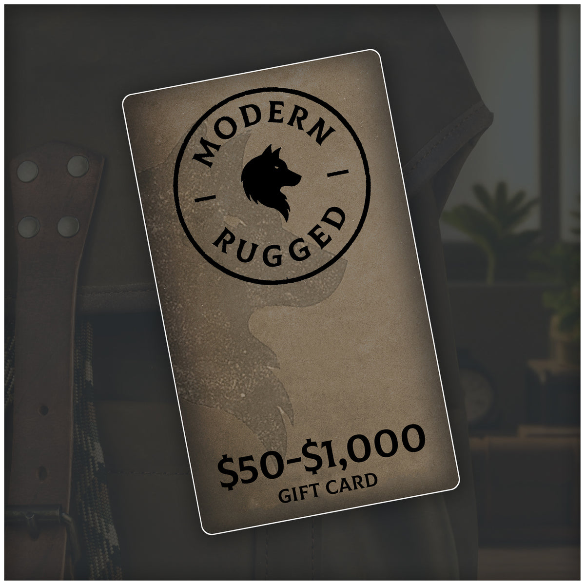 Modern Rugged Leather Gift Card